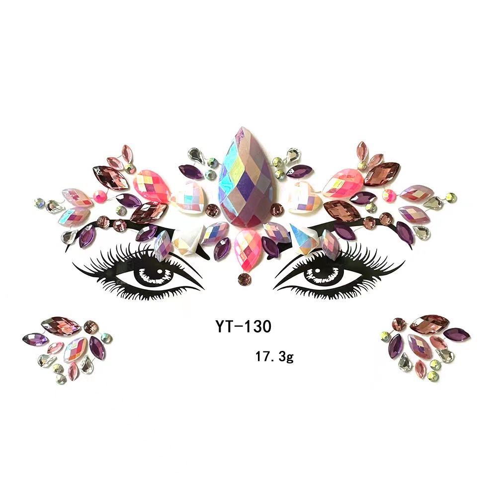 DIY Face Gem Stickers Eyebrow Acrylic Diamond Stickers Color Rhinestone ...