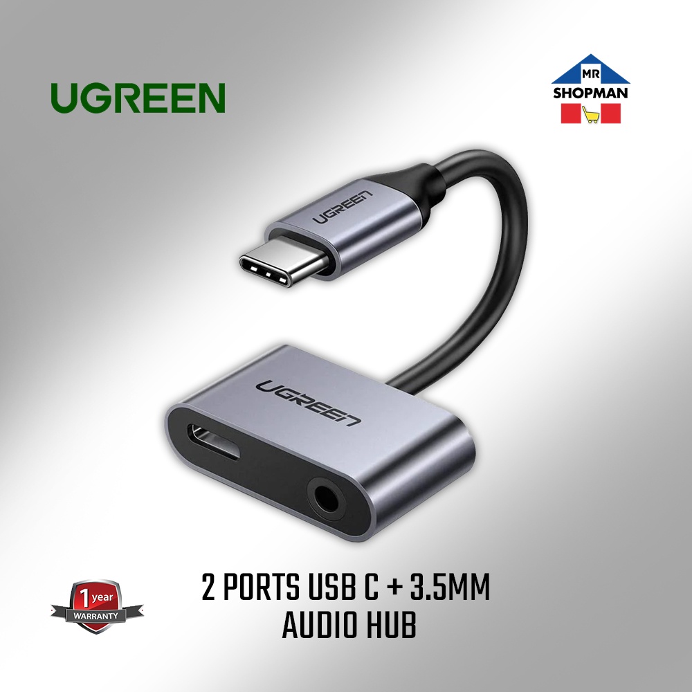UGREEN 50596 USB Type C Male to 3.5mm Audio + Type C Female Adapter | Shopee Philippines