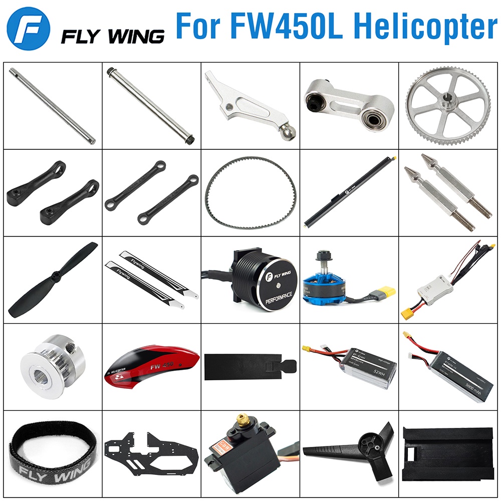 Flywing FW450L RC Helicopter Parts Tail Blade Upgrade Battery Strap ...