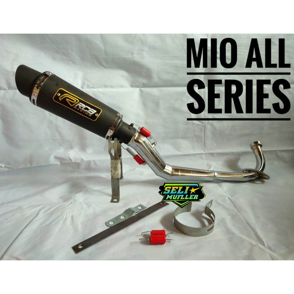 Rcb racing Exhaust road race Black mio all series/mio sporty/smile/mio ...