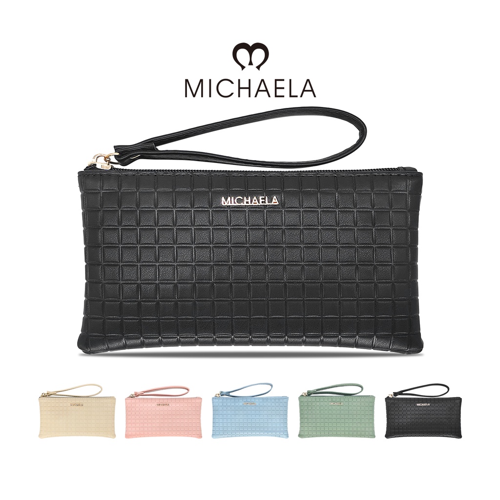 MICHAELA Cellphone Wristlet Wallet for Women Waffle-Like Embossed Long ...