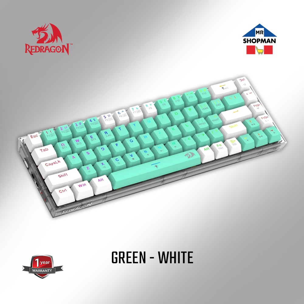 Redragon Castor Pro K631 RGB Wireless Black Green White Brown Switch Mechnical Keyboard | Shopee ...