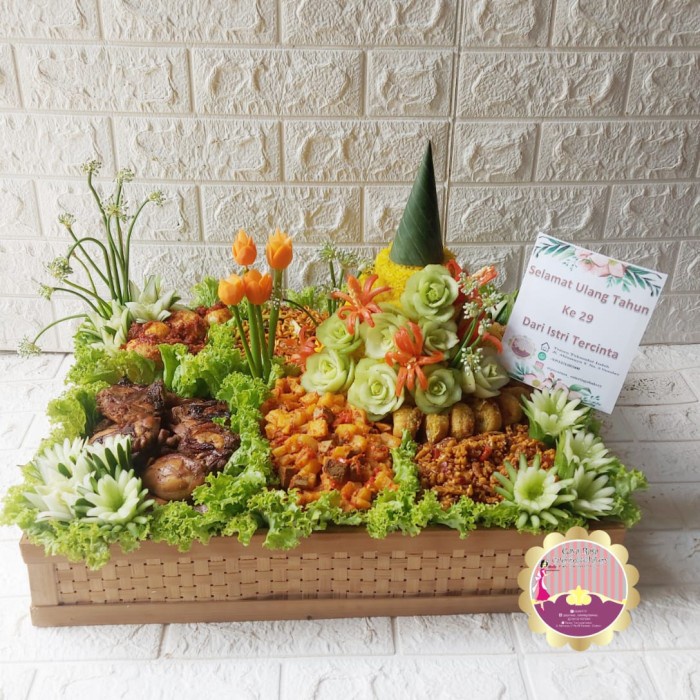 New!! Tumpeng Jumbo Bamboo Tray Tumpeng Rice Hampers Tray | Shopee ...