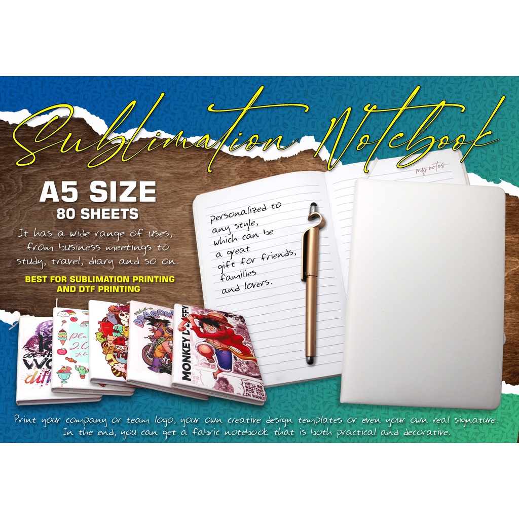 A5 SIZE SUBLIMATION PRINTABLE NOTEBOOK | Shopee Philippines