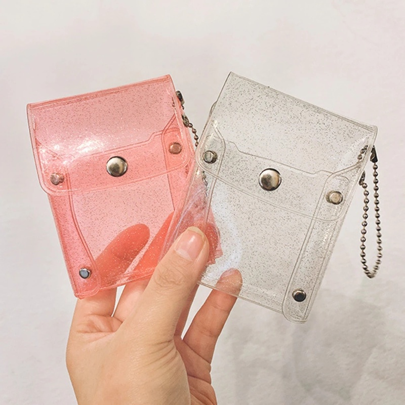 Cute Glitter Coin Purse Fashion Transparent Waterproof PVC Photo Card ...