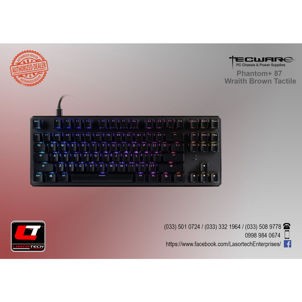 Tecware Phantom+ mechanical keyboard 87 keys Wraith Brown Tactile | Shopee Philippines