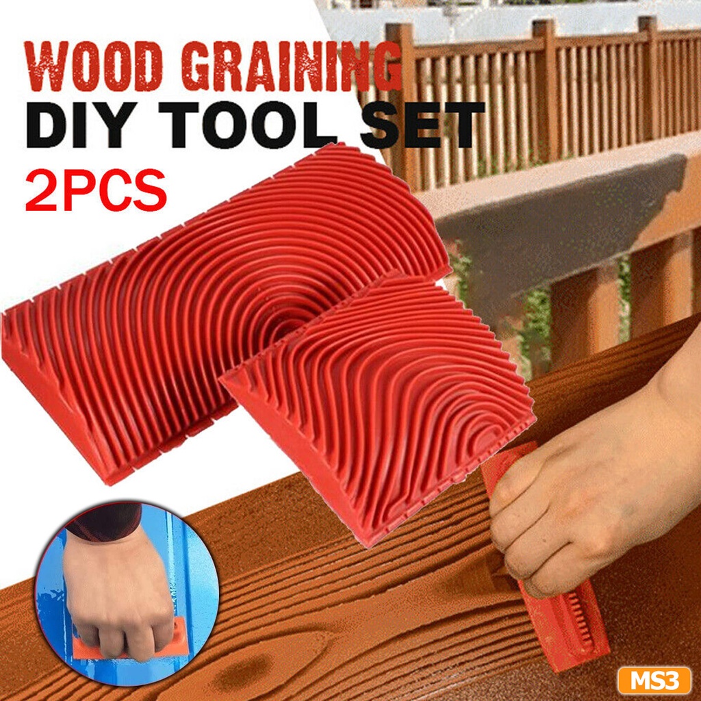 2pcs Wood Graining Tool Garden Wood Grain Texture Shell Decor DIY ...