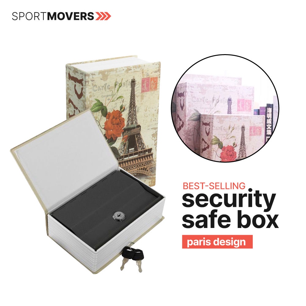 Mini Safe Box Book Money Metal Steel Paris Hidden Secret Security Safe ...