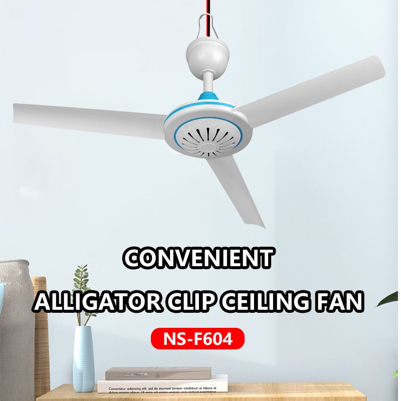 NSS ceiling fan 12V DC 12W 700mm with alligator clip for solar energy ...