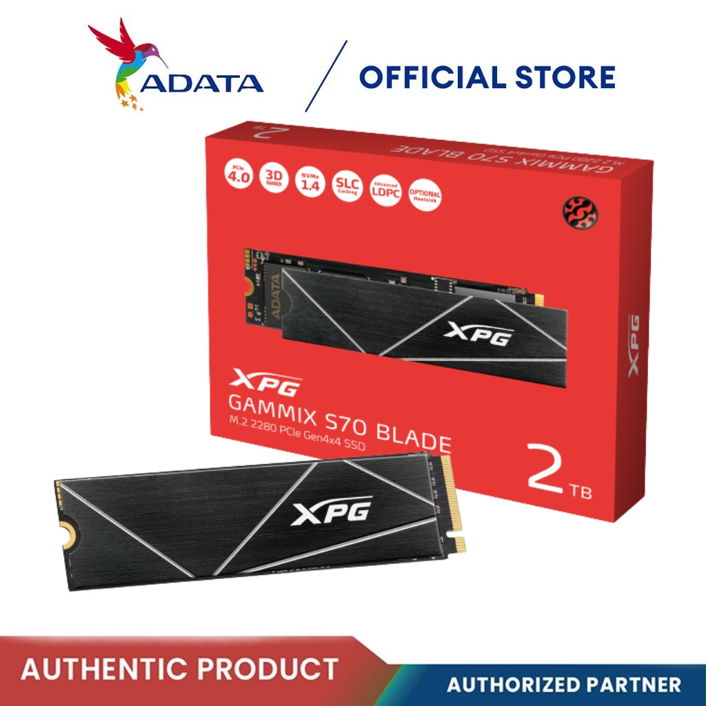 ADATA XPG S70 BLADE 2TB M.2 PCIe Gen 4.0 NVMe Internal SSD Solid State ...