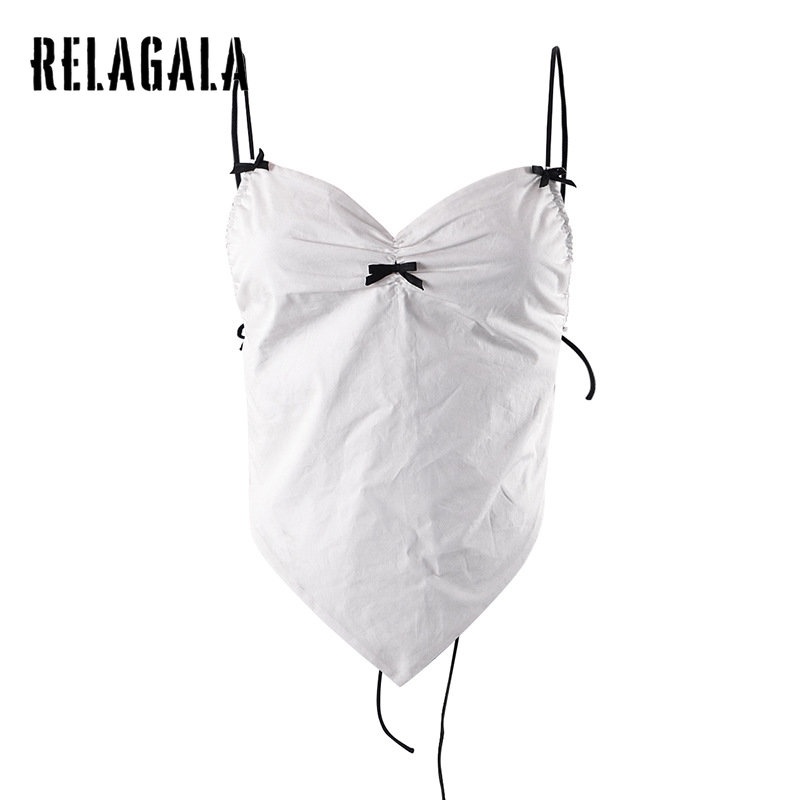 Relagala Womens 2023 Fashion Straps Sexy Backless Slim Sleeveless Vest