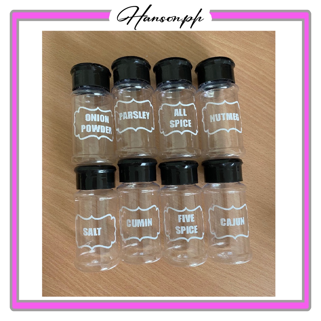 Empty Spice Jar with Label - Empty/Plastic Bottle/100ML | Shopee ...