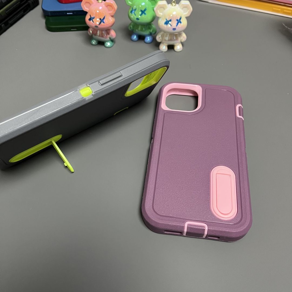 3 In 1 Thick Thickened Rubber Case for Iphone 15 14 13 12 11 Pro Max 7 ...