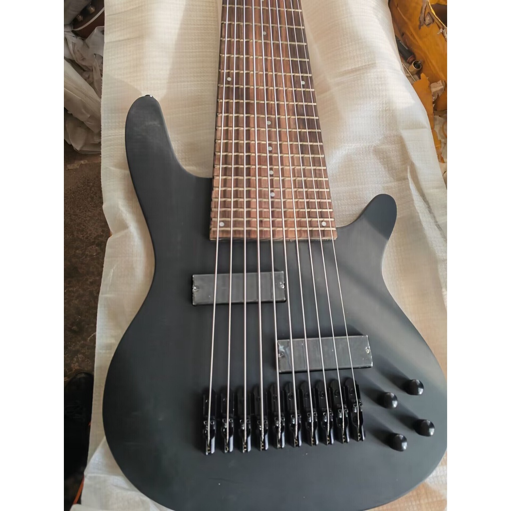 Hande Made 10 string Electric Guitar BASS 24 frest Black Hardware ...
