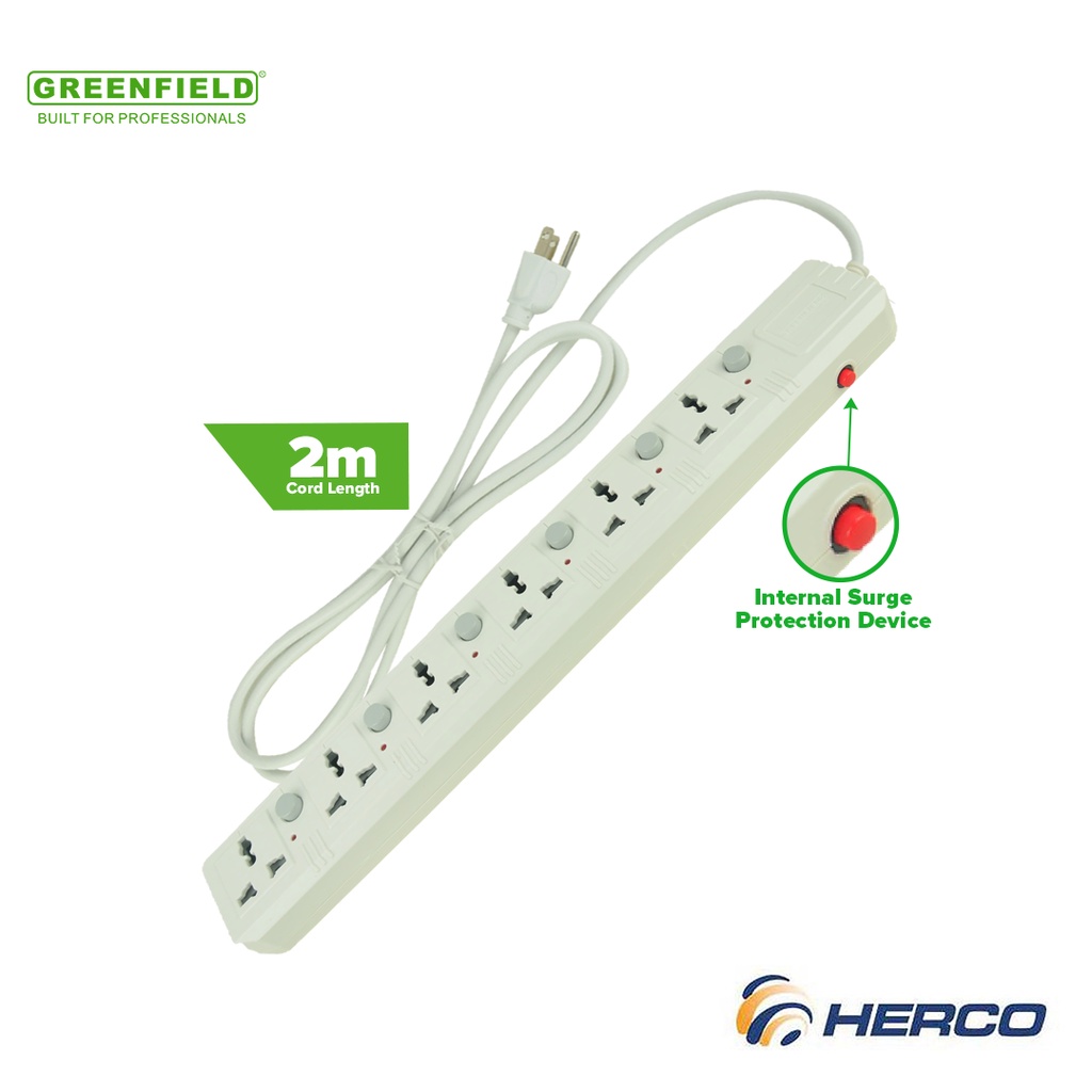 Greenfield Power Strip 6 Gang Extension Cord | Shopee Philippines Greenfield Power Strip 6 Gang Extension Cord | Shopee Philippines