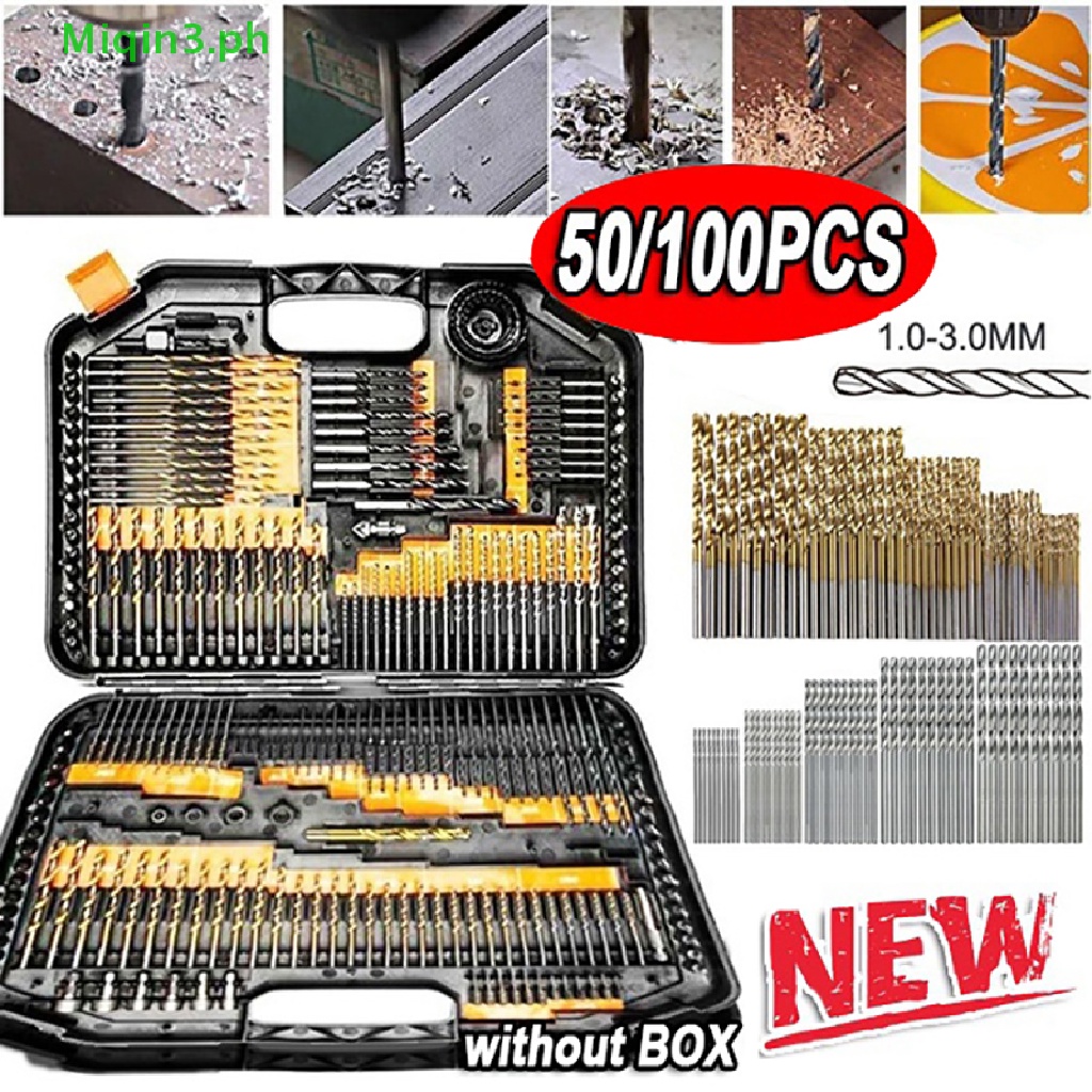 // Home Decor // 100/50pcs Titanium Coated HSS High Speed Steel Drill ...