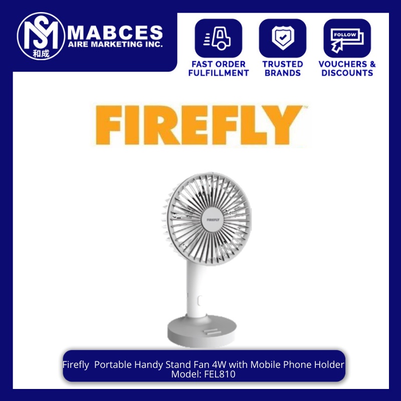 Firefly Portable Handy Stand Fan with Mobile Phone Holder FEL810 ...