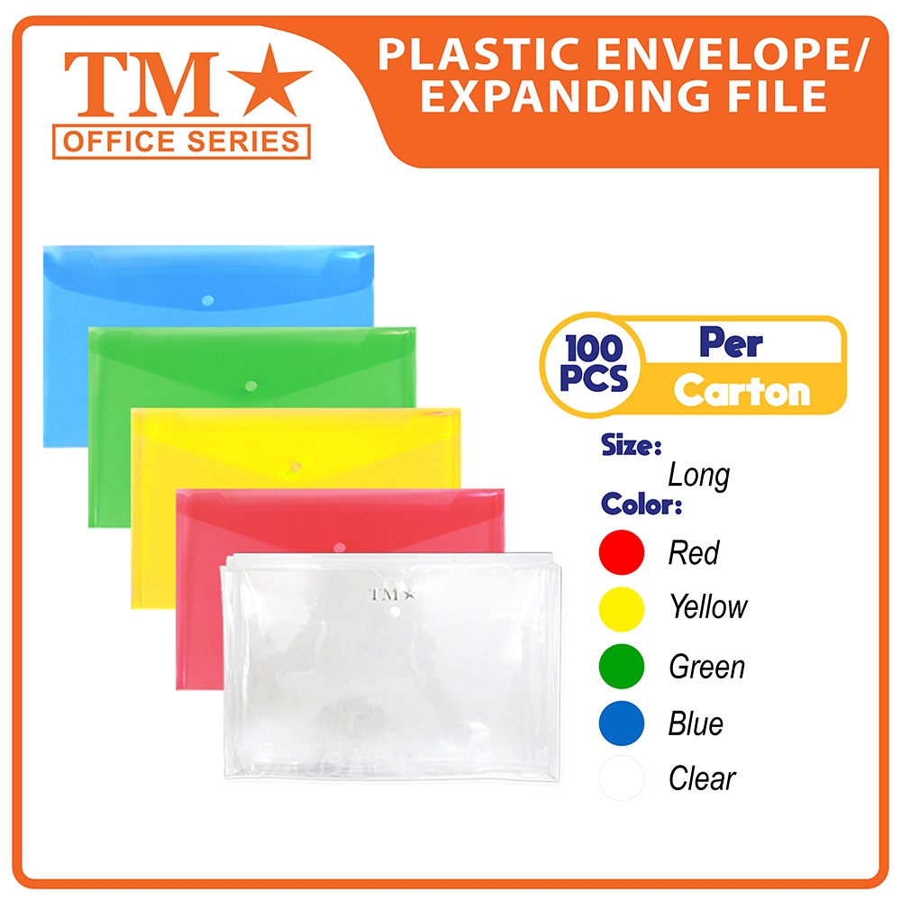 TM 100 pcs Plastic Expanding Envelope Long (PE-2) | Shopee Philippines