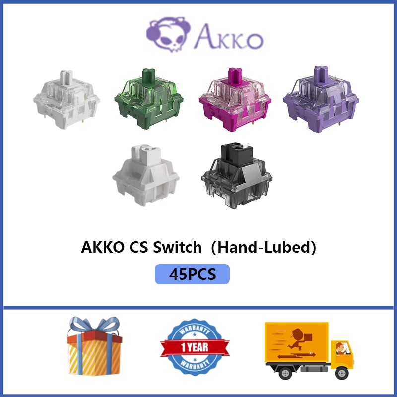 Akko CS Hand-Lubed Switches with 3-Pins Plate-mounted Pre-lubed Tactile ...