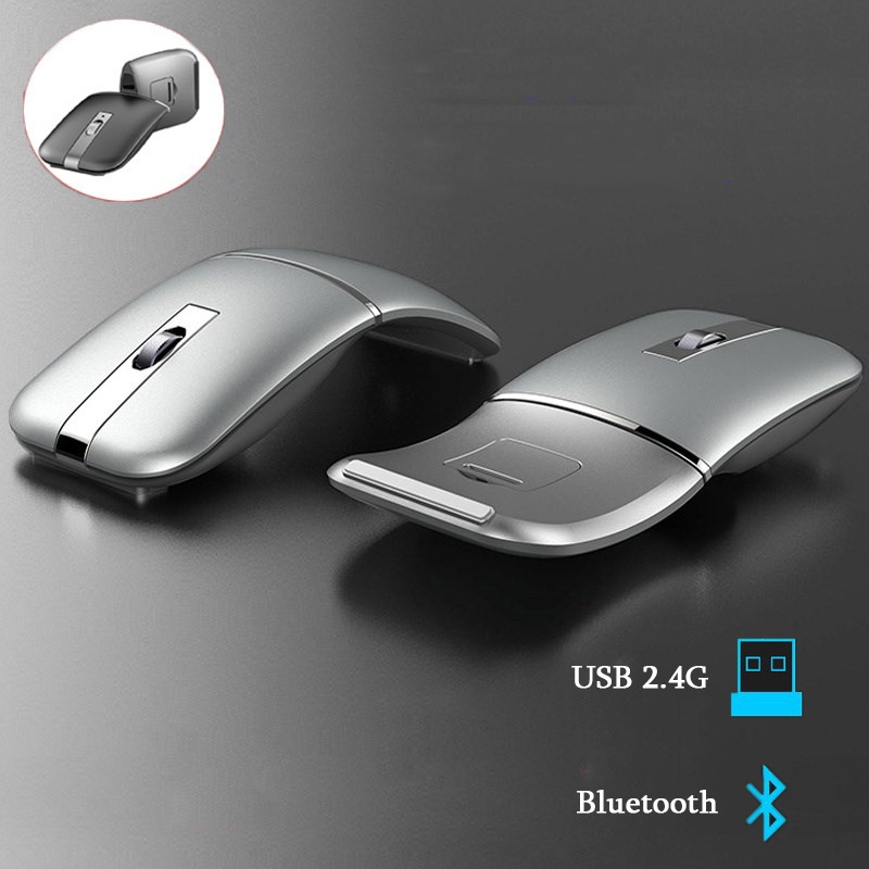 Rotatable Bluetooth Wireless Mouse Silent Dual Mode Rechargeable Mice ...