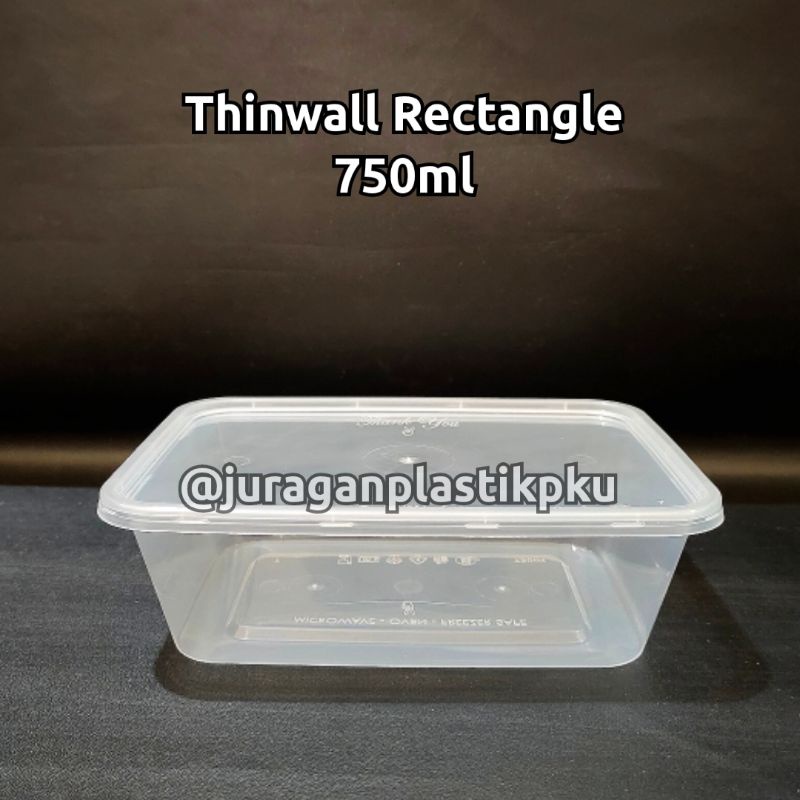 750ml Rec Thinwall Plastic Lunch Box / Food Container contains 25pcs ...