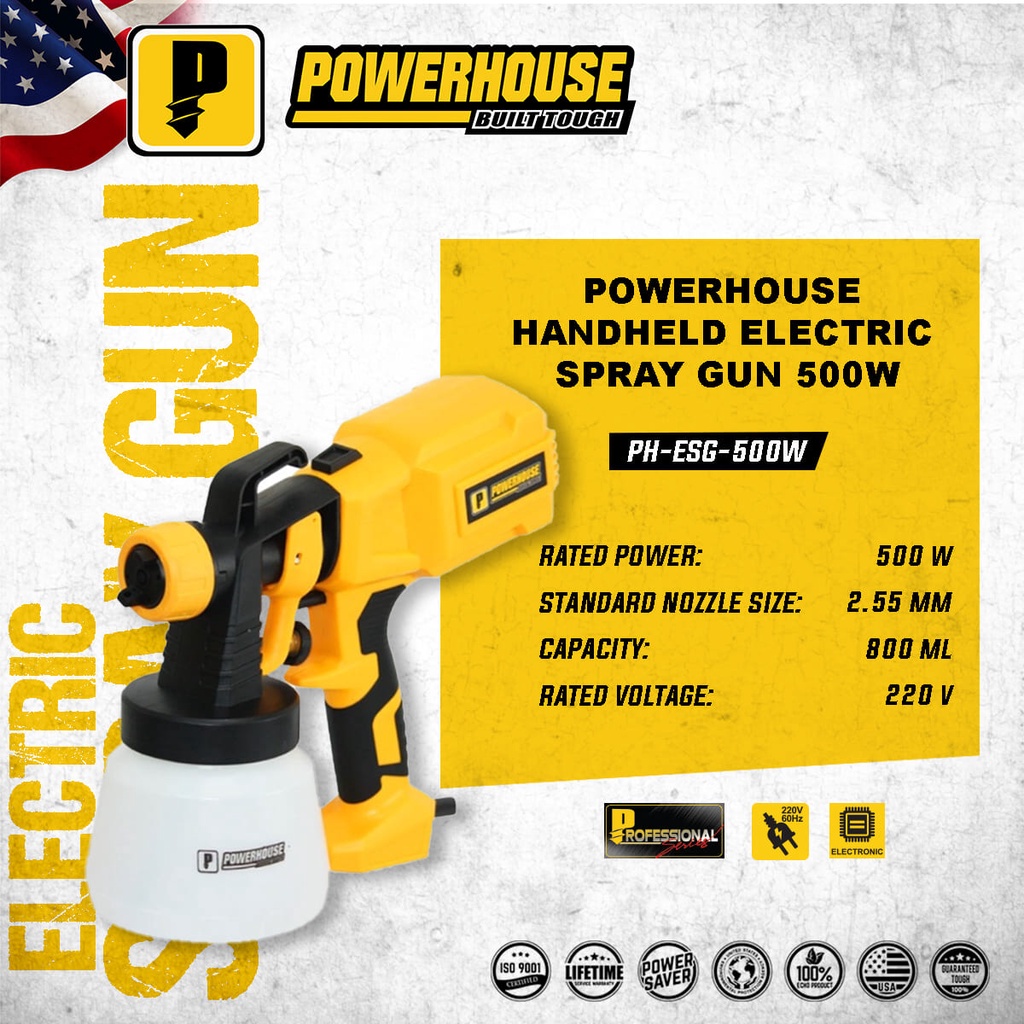 POWERHOUSE Portable Handheld Electric Spray Gun / Power Paint Sprayer ...
