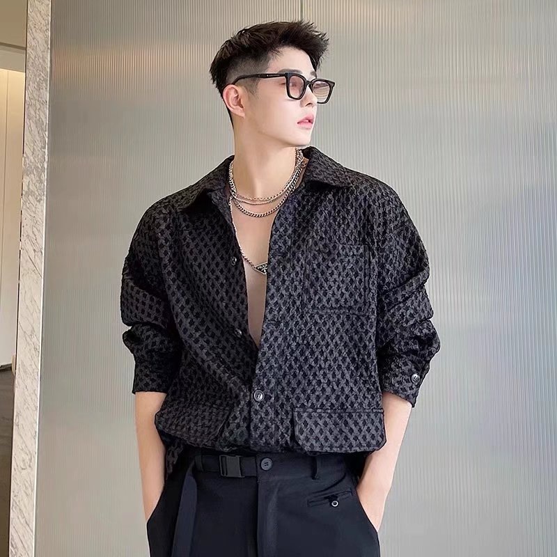 High-End Sense Fried Street Shirt Men'S Retro Handsome Personality ... High-End Sense Fried Street Shirt Men'S Retro Handsome Personality ...