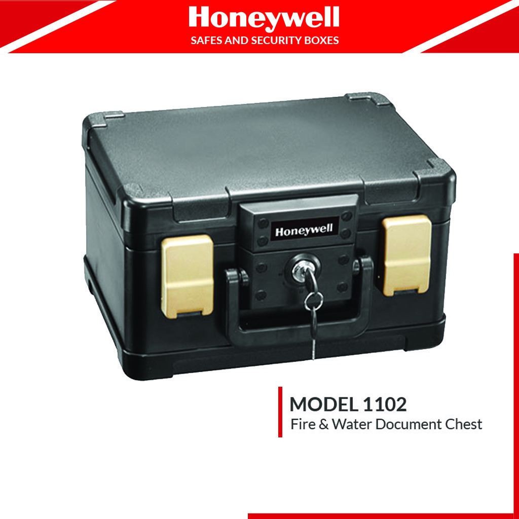 Honeywell Safe 1102 Molded Fire and Water Resistant Chest Security Cash ...