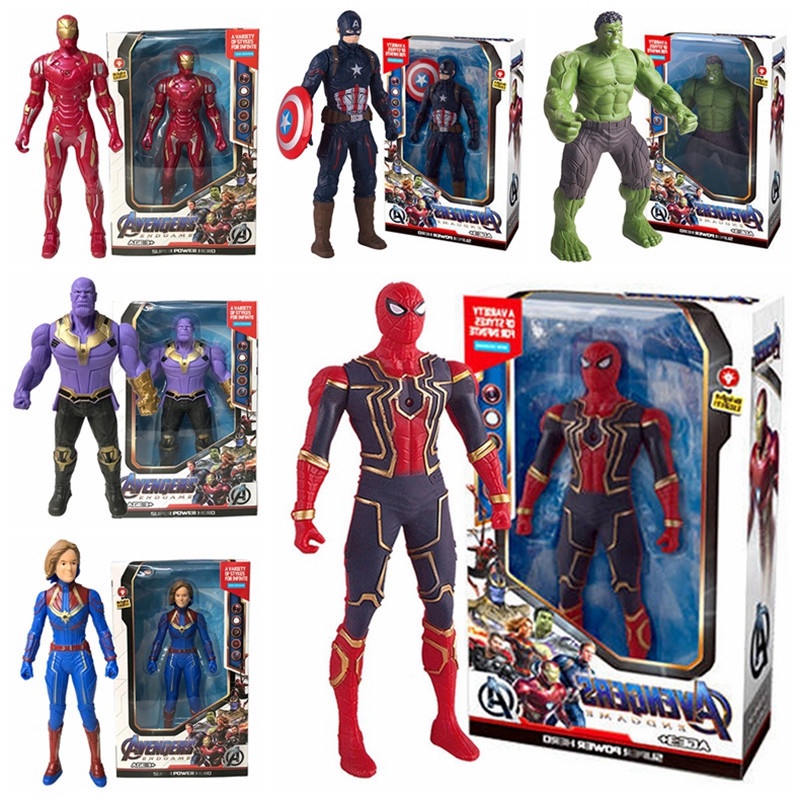 Marvel Avengers Anime Figure Iron Man Hulk Captain America Spider-Man ...