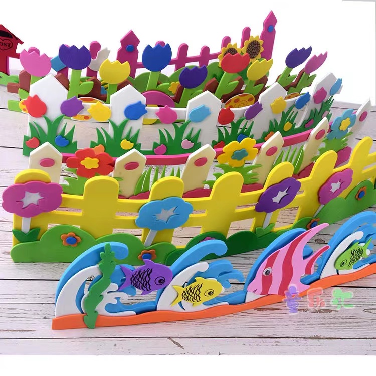 Long Fence pagar Craft 3D EVA foam blackboard Wall Decoration ...
