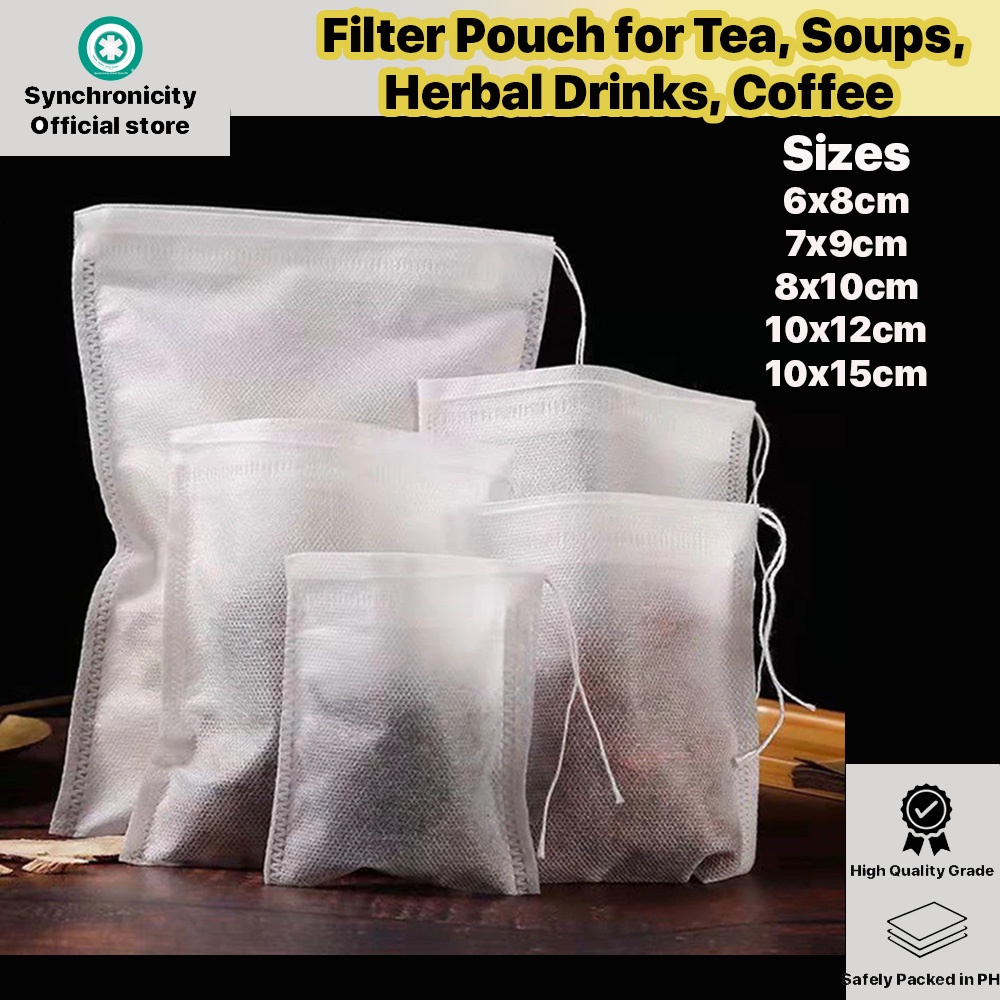 100/50/25pcs Large Disposable Filter Bags with Drawstring for Tea ...