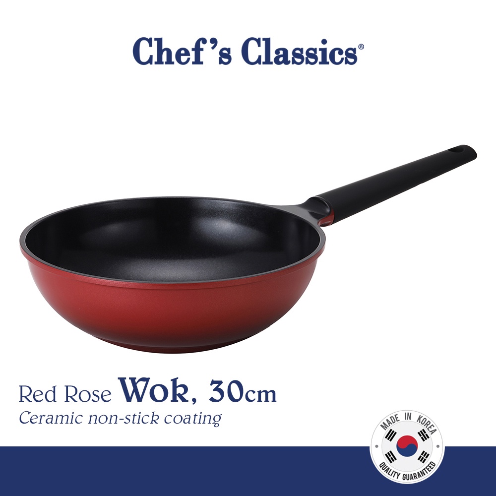 Chef's Classics Red Rose Ceramic Wok, 30cm | Shopee Philippines
