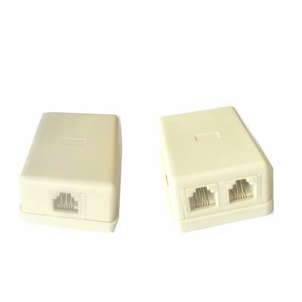 [KCD] 6P4C RJ 11 Modular Outlet Box/ Telephone Box- Single Dual Port- 4 ...
