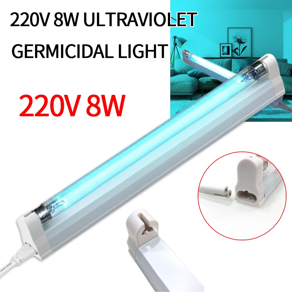 110v/220v 8W Ultraviolet Germicidal Light T5 Tube With Fixture UVC Disinfection Kill Dust Mite ...