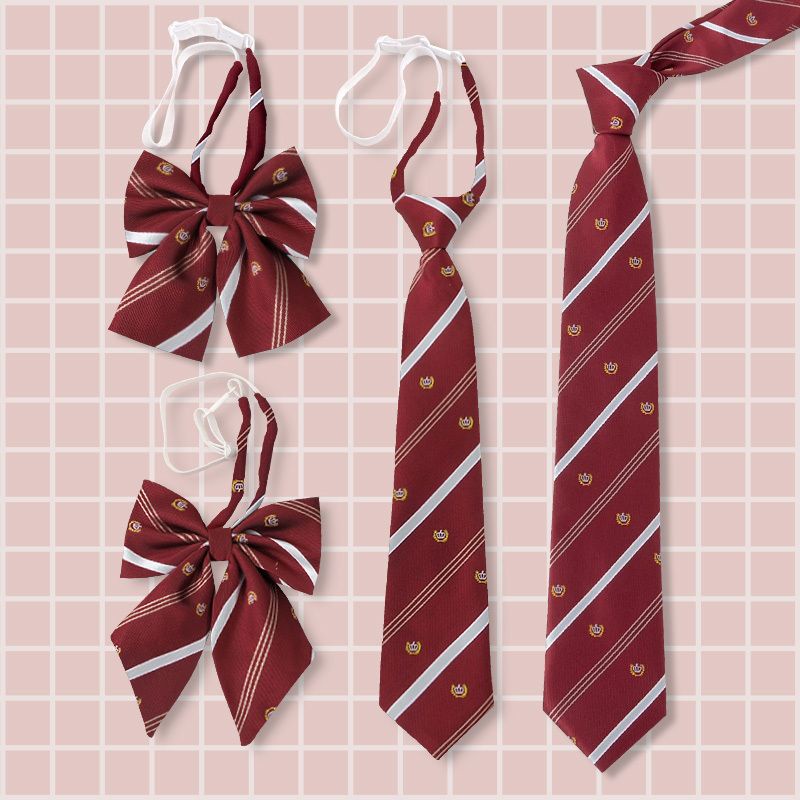 Bachelor's Uniform Graduation Bow Tie Female Wine Red Japanese jk ...