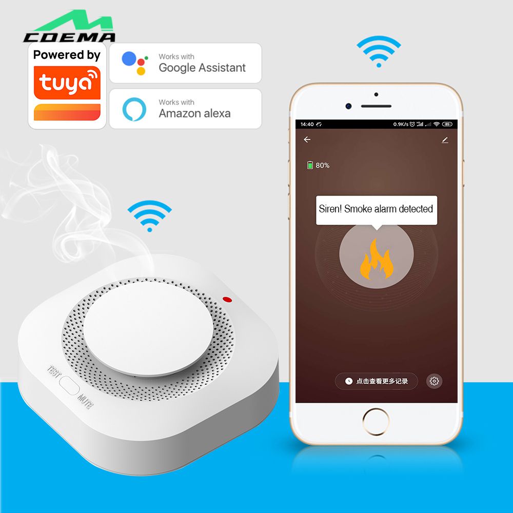 Tuya Graffiti Intelligent Wifi Smoke Alarm 【bluey】 | Shopee Philippines