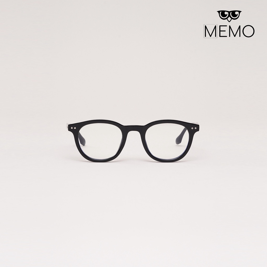 Memo Classic Eyeglasses with Blue Light Lens For Men and Women (Black ...