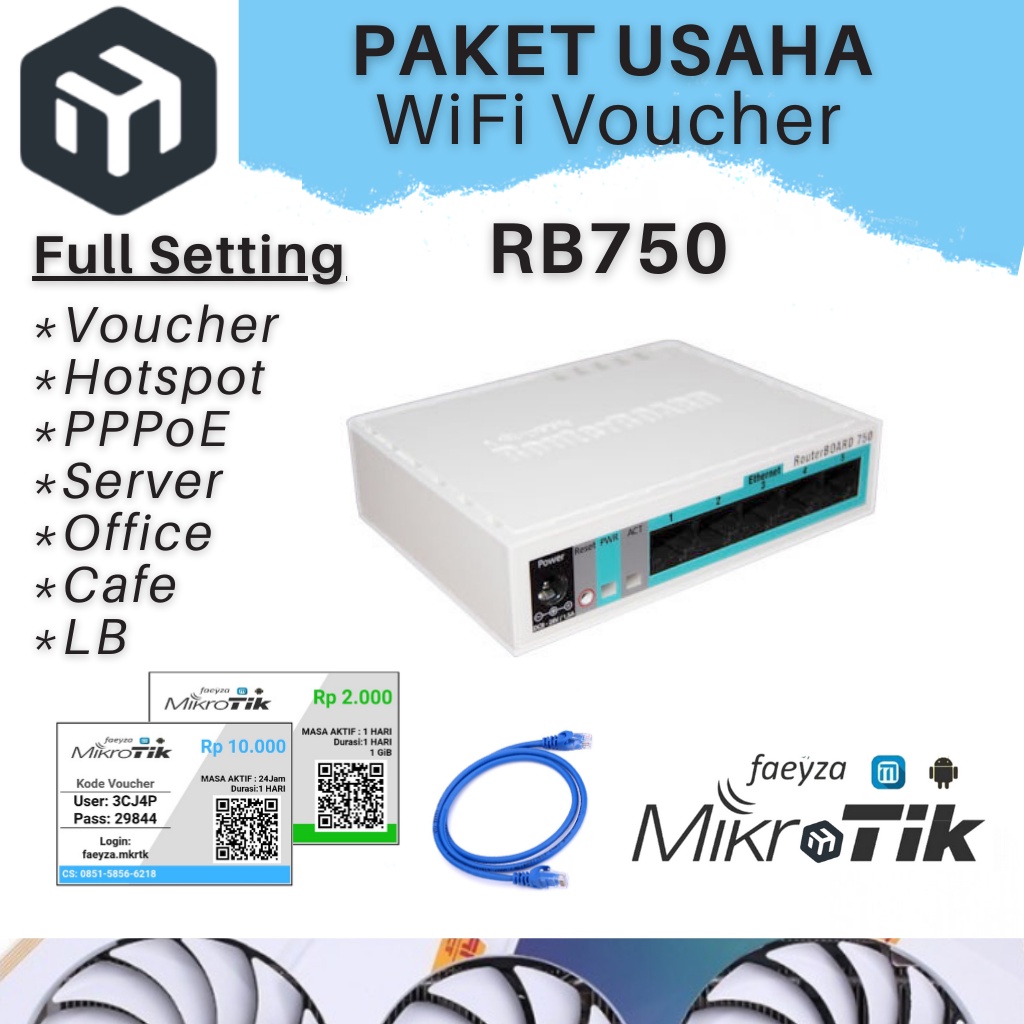 Mikrotik Rb750 Full Setting Hotspot Voucher Pppoe Rt Rw Net Shopee