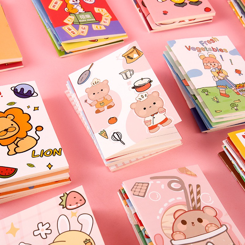 1pad Cute design mini cartoon Notebooks student Book composition mini ...