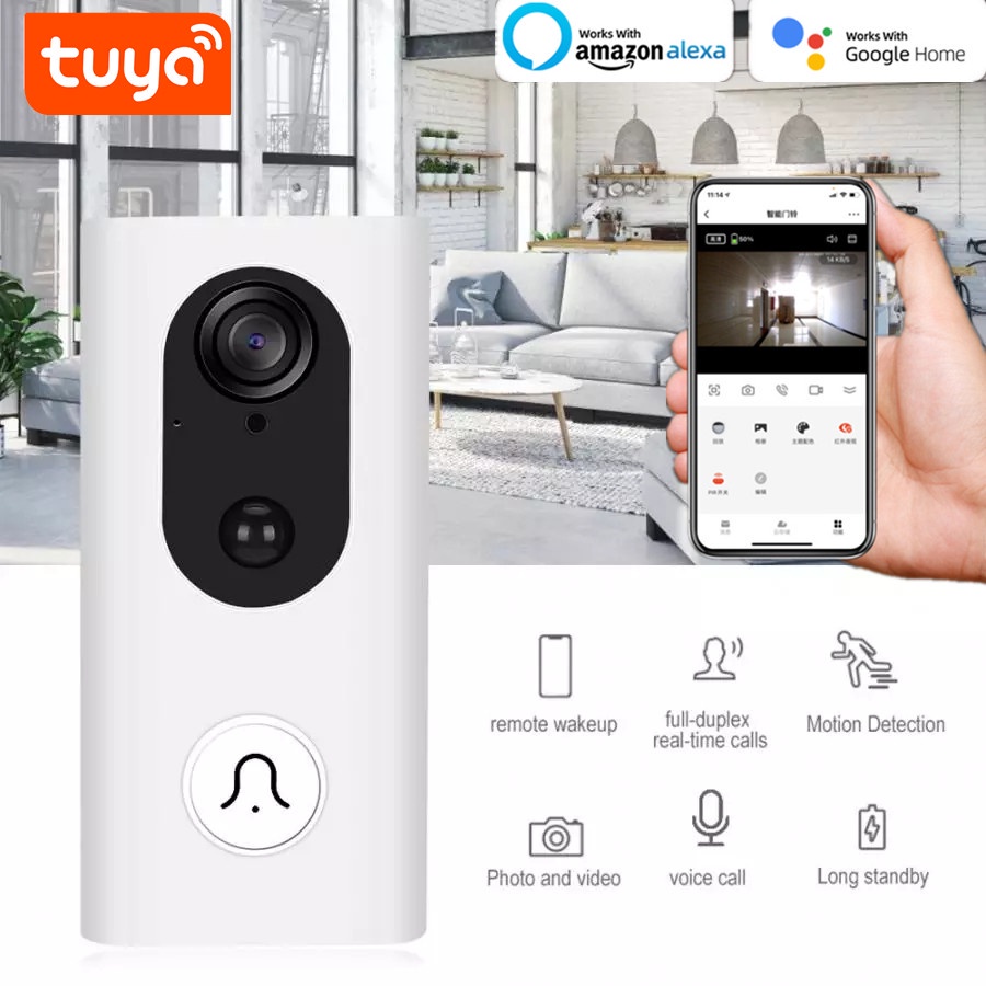 Tuya Smart Home Video Doorbell WiFi Outdoor Wireless Door bell 1080P ...
