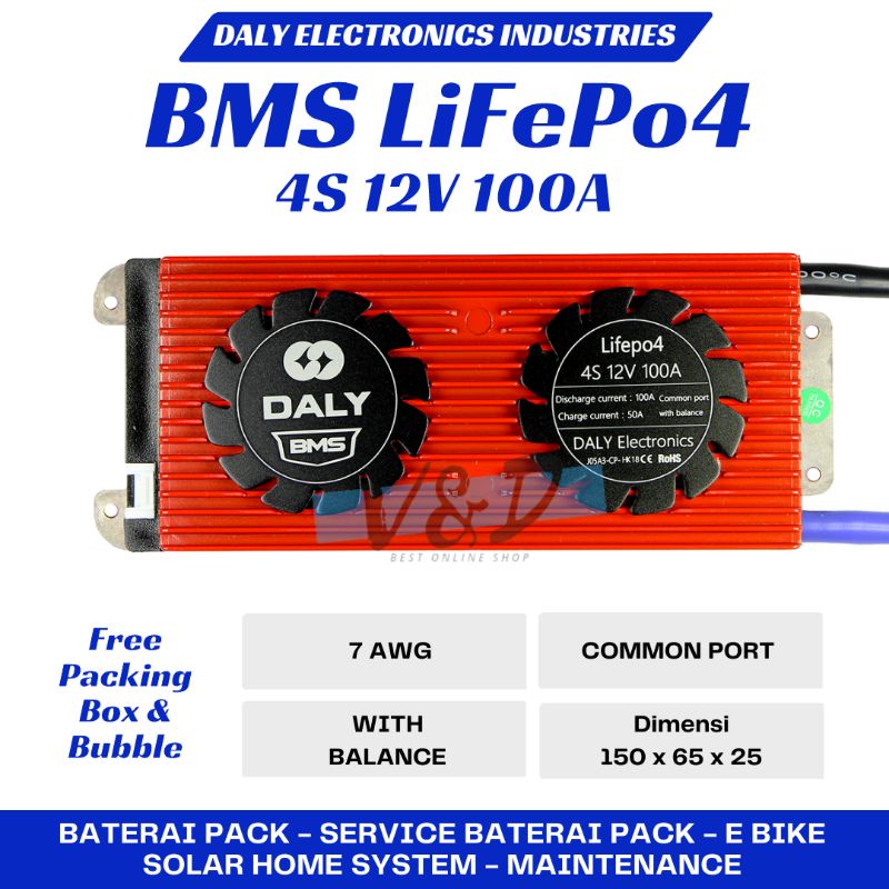 Bms LiFePo4 4S 12V 100A Daly BMS Original | Shopee Philippines