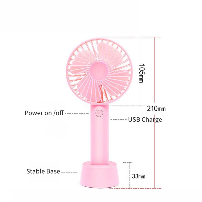 Portable Handheld 1200mah Mini Fan USB Low Noise Strong Wind Handle ...