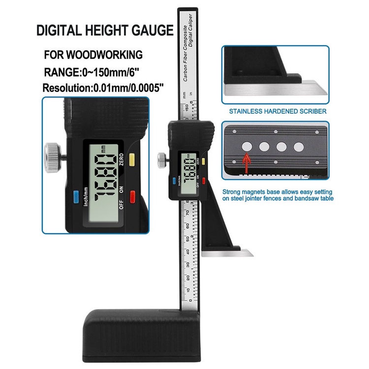 0-150mm Digital Height Gauge Vernier Height Scale with Magnetic Base ...