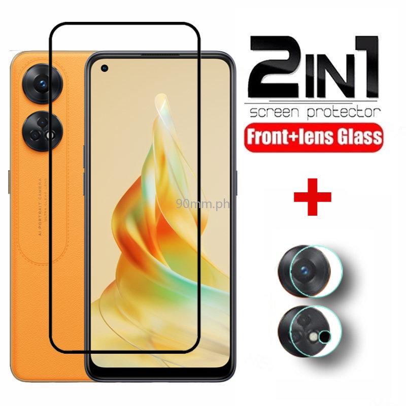 2 in 1 for OPPO Reno8 T Reno 8T 5G Tempered Glass Full Cover Screen ...