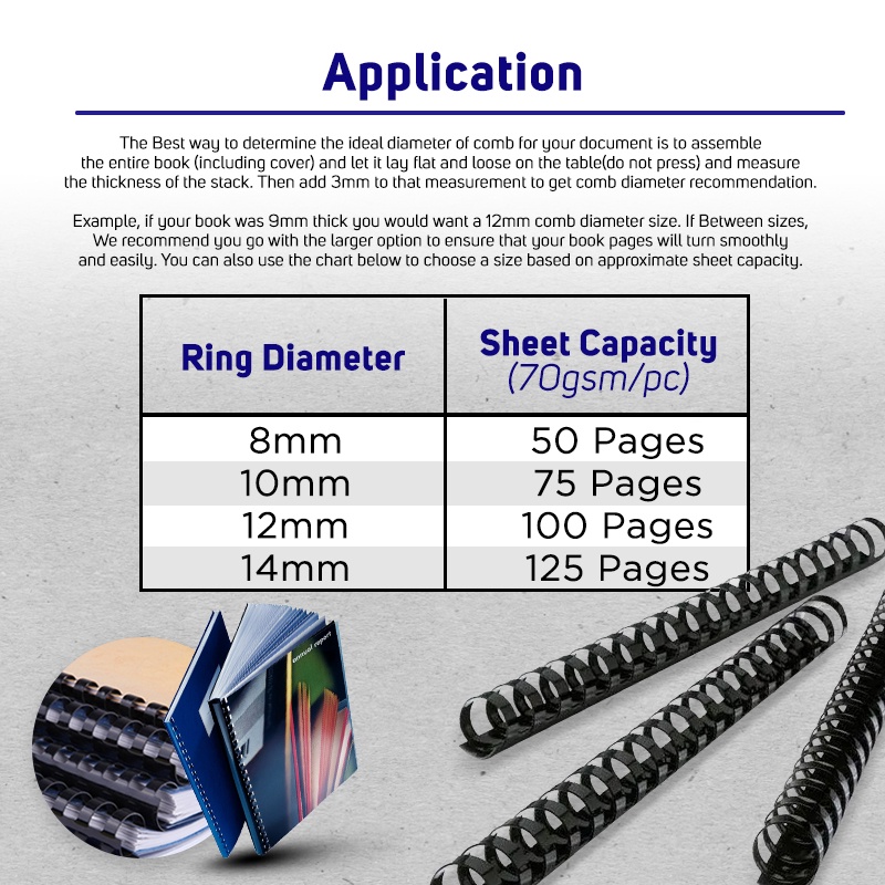 Plastic Ring Binding Black A4 Size Spring Binder 100 Pcs Per Pack ...