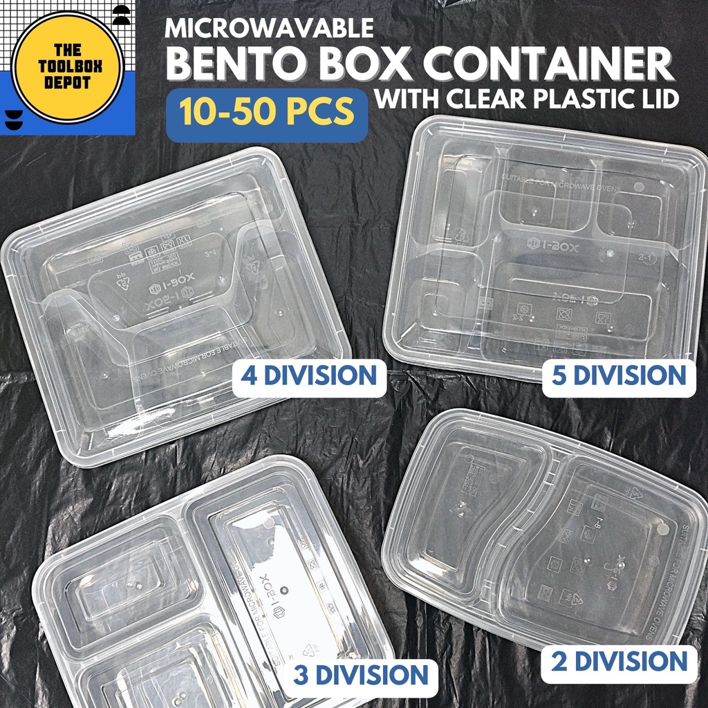 [ 10-50pcs ] Microwavable Bento Box Plastic Food Container 2D 3D 4D ...