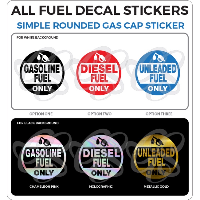 Simple Rounded All Fuel _Gasoline_Diesel_Unleaded Decal Sticker (COD ...