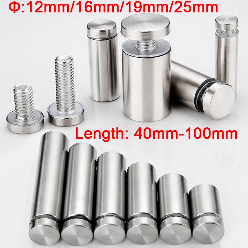 4pcs 12mm/16mm/19mm/25mm Glass Fasteners Sign Standoff Screws ...