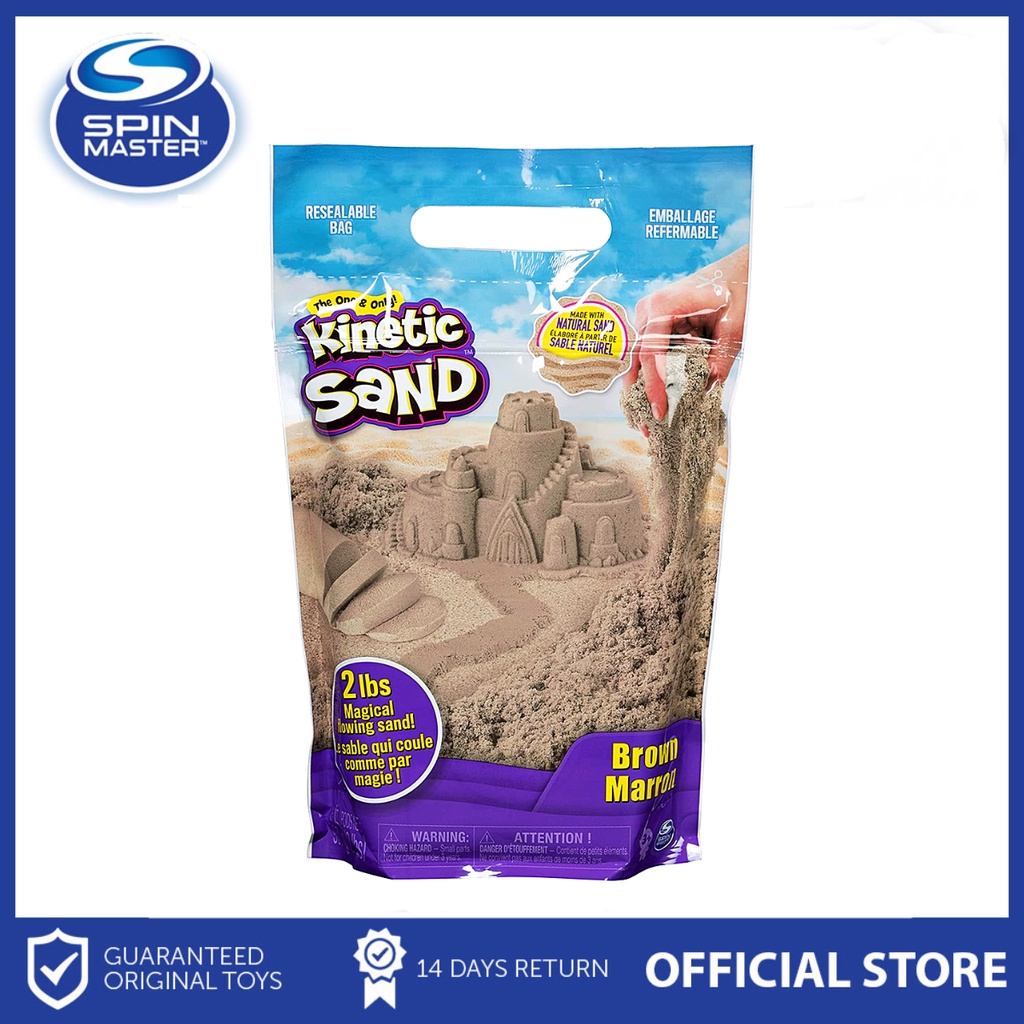 Kinetic Sand Resealable Bag 2 lbs Moldable Natural Sand Brown Sensory ...
