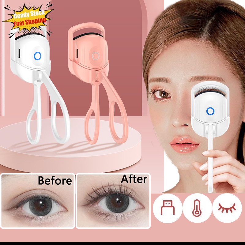 Portable USB Rechargeable Heated Eyelashes Curler Long Lasting Electric ...